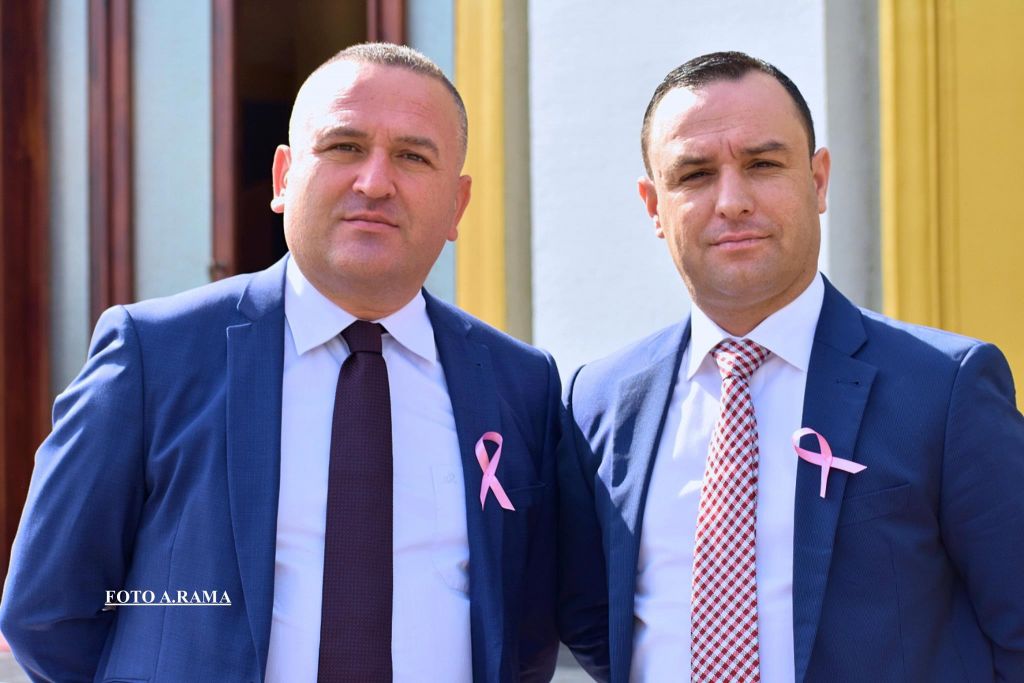 Foto/Deputetët dhe ministrat e dhanë mesazhin me një fjongo rozë ...