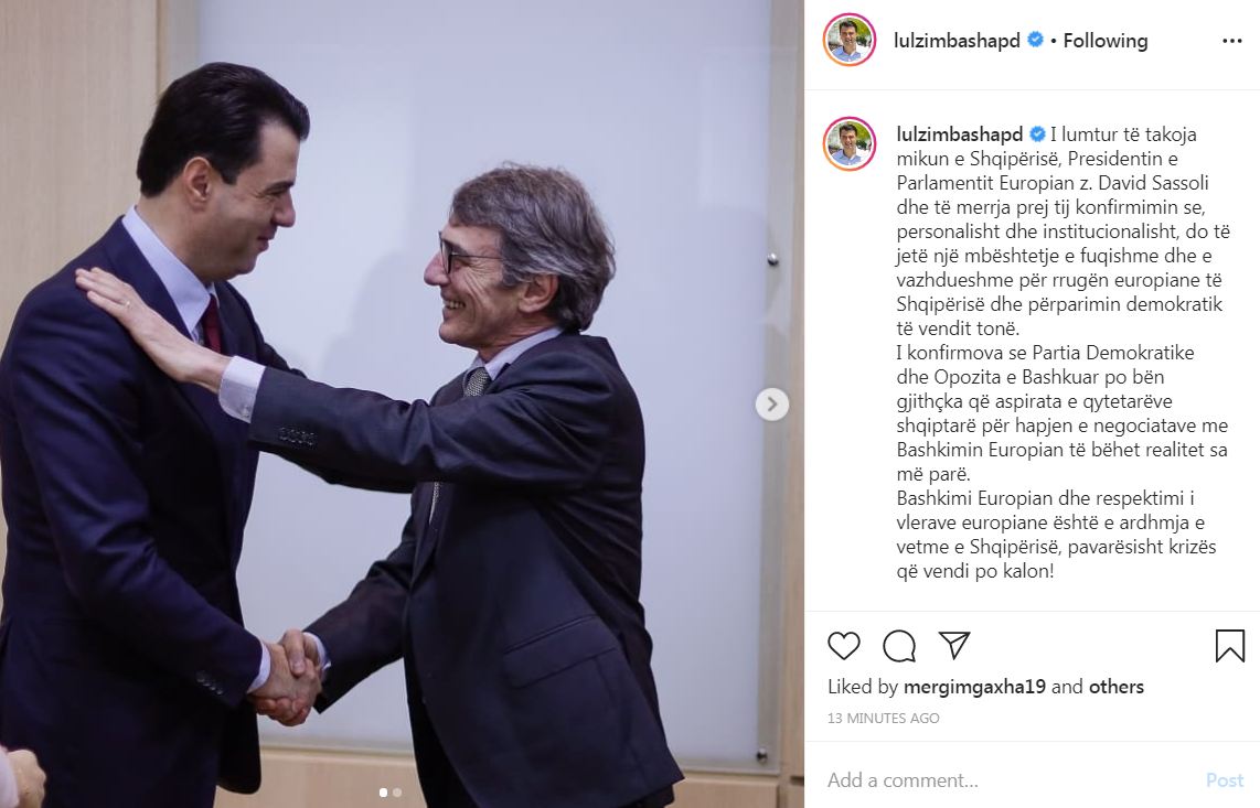 Basha takon Sassolin dhe ambasadoren Yuri Kim dhe thotë vetëm fjalë të ...